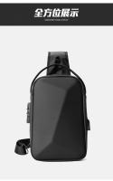 China Men's Hard Shell Chest Bag 32x20x10cm Large Capacity Waterproof Crossbody Shoulder Bag for iPad Office for sale
