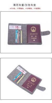 China RFID Passport Holder Travel Document Organizer Anti-Theft PU Leather Card Case for sale