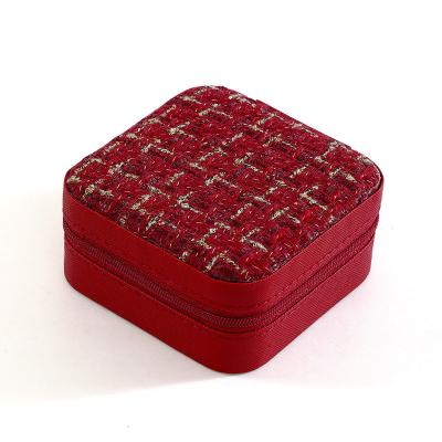 China Portable Jewelry Storage Box 10x10x5cm Travel Organizer for Earrings Rings Necklaces for sale
