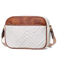 China Vintage Quilted Embroidery Check Crossbody Bag 16x22x6.6cm Adjustable Strap Small Purse for sale