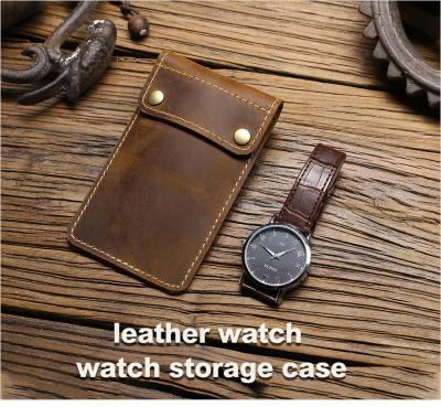 China Crazy Horse Leather Watch Storage Holster Retro Crossbody Bag Waterproof Wear Resistant 1 Slot for sale