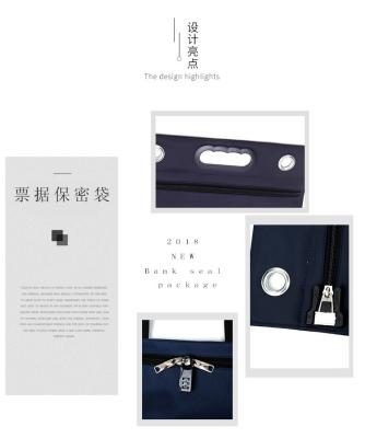 China Solid Color Oxford Cloth Document Bag A4 Size Ticket Delivery Bag with Security Lock for sale