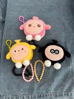 China Egg Party Round Plush Coin Purse Pendant Earphone Storage Bag Cute Cartoon Coin Pouch 8cm for sale