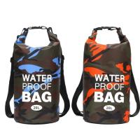 China Camouflage Waterproof Dry Bag 20L PVC Single Double Shoulder Drift Bag for Outdoor Wading for sale