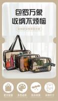 China Transparent PVC Waterproof Toiletry Bag Large Capacity Cosmetic Storage Pouch 20x15x8cm for sale