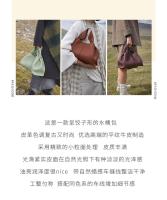 China Solid Color Leather Lunch Box Bag 19x32x16cm Crossbody Shoulder Handbag for Women for sale