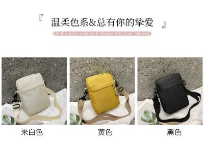 China Oxford Cloth Casual Crossbody Bag for Men Solid Color Mobile Phone Bag 19x14x5cm Small Shoulder Backpack for sale