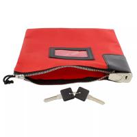 China Durable Waterproof Zipper Bank Bag with Lock and Keys 11x8.6 Inch Large Capacity for Cash Coins Jewelry for sale
