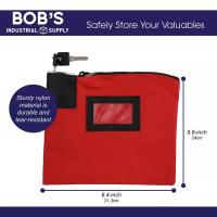 China Durable Waterproof Zipper Bank Bag with Lock and Keys 11x8.6 Inch Large Capacity for Cash Coins Jewelry for sale