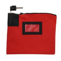 China Durable Waterproof Zipper Bank Bag with Lock and Keys 11x8.6 Inch Large Capacity for Cash Coins Jewelry for sale