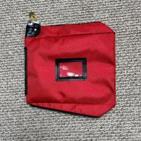 China Red Nylon Security Money Bag with Lock Keys 12x8 Inch Waterproof Bank Bag for sale