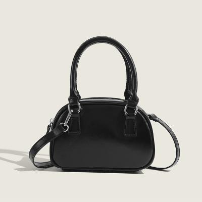 China Korean Retro PU Small Crossbody Bowling Bag for Women Waterproof Leather Handbag for sale