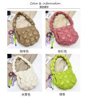 China Mini Nylon Shoulder Bag 28x23x10cm Pleated Cloud Underarm Bag for Women for sale