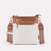 China Detachable Jacquard Strap PU Leather Crossbody Bag 18x20x5cm Retro Women Handbag for sale