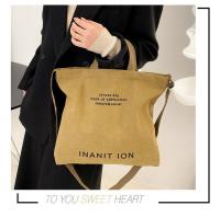 China Washed Canvas Crossbody Bag 38x32x7cm Large Capacity Urban Style Unisex Handbag for sale