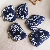 China Canvas Batik Coin Purse Mini Buckle Small Wallet 9x7cm Women Ethnic Style for sale