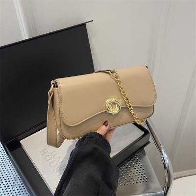 China Women's PU Leather Crossbody Bag 23x13x6cm Niche Design Small Square Shoulder Bag for sale