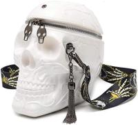 China Gothic Skull Crossbody Bag for Women PVC Shoulder Purse with Crystal Diamond 35cm for sale