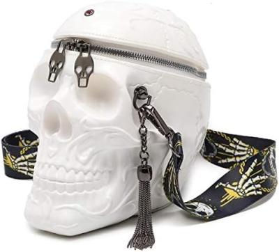 China Gothic Skull Crossbody Bag for Women PVC Shoulder Purse with Crystal Diamond 35cm for sale
