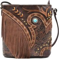 China Vegan Leather Fringe Crossbody Handbag 10 inch Western Cowgirl Style Shoulder Bag for Women for sale