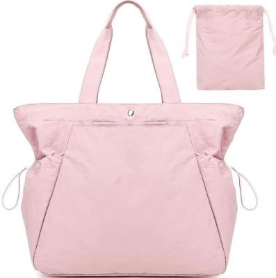 China Foldable Tote Bag for Women 18L Lightweight Shoulder Shopper with Side Cinch Pockets for Travel Gym Work for sale