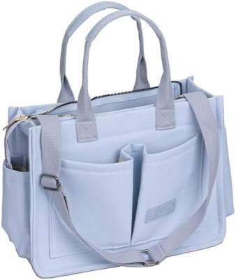 China Canvas Tote Bag for Women 13.3x10.2 inch with Multi Pockets Laptop Crossbody Handbag for sale