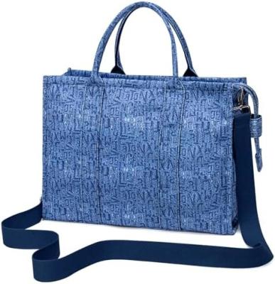 China Canvas Tote Bag for Women Fashion Handbag Shoulder Crossbody Purse with Zipper 15x13x5 Inch for sale