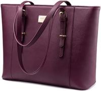 China LOVEVOOK Structured Leather Laptop Bag for Women 15.6 Inch Professional Work Tote for sale