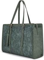 China 15.6 Inch PU Leather Work Tote Bag for Women 3 Layer Compartments Business Office Laptop Purse for sale