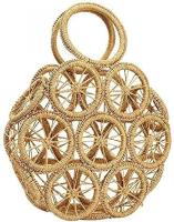 China Natural Rattan Handwoven Straw Beach Tote Bag 11x4x14.6 Inch Summer Hobo Bag for sale