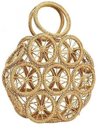 China Natural Rattan Handwoven Straw Beach Tote Bag 11x4x14.6 Inch Summer Hobo Bag for sale