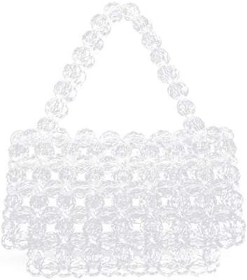 China Miuco Handmade Acrylic Beaded Bag Transparent Evening Clutch 9.5 Inch Width for sale