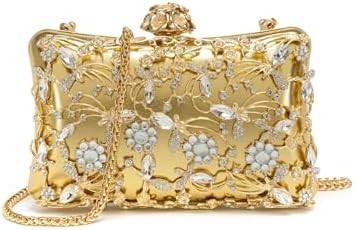 China Women Rhinestone Evening Clutch Bag 7.68x4.72 Inch Sparkling Party Shoulder Handbag with Chain for sale