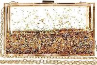 China JeVenis Transparent Sequins Clutch Purse Evening Handbag for Party Prom Bride 10x6x2 Inch for sale