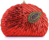 China Women's Sequin Evening Clutch Bag 23x5x15cm Sparkling Shell Shape Handbag for Party Wedding for sale
