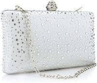 China Women's Rhinestone Evening Clutch Bag 18cm x 10cm Detachable Chain Crossbody Purse for sale