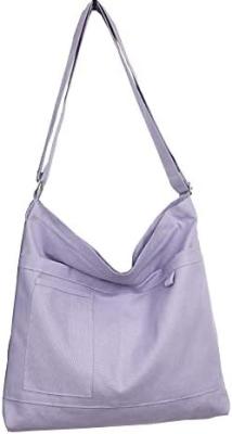 China Kehpish Cotton Canvas Tote Bag 15.3x14.1 Inch Women Hobo Shoulder Crossbody Handbag with 3 External Pockets for sale