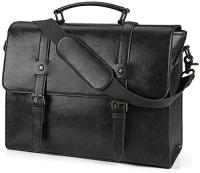 China Vintage 15.6 Inch Waterproof Leather Laptop Messenger Bag Large Briefcase Satchel for sale