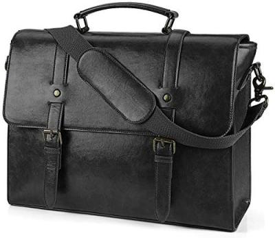 China Vintage 15.6 Inch Waterproof Leather Laptop Messenger Bag Large Briefcase Satchel for sale