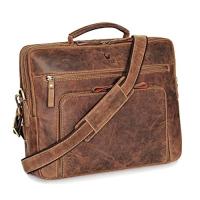 China Handcrafted Leather Laptop Bag 17 Inch San Francisco Shoulder Briefcase for Office Notebook for sale