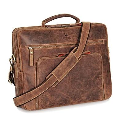 China Handcrafted Leather Laptop Bag 17 Inch San Francisco Shoulder Briefcase for Office Notebook for sale