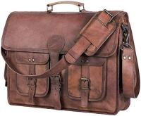 China 18 Inch Full Grain Leather Laptop Briefcase Messenger Bag Handmade for Men Women Fits 17.5 Inch Laptop for sale