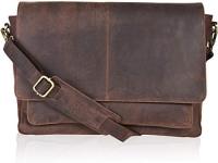 China Full Grain Leather Messenger Bag for Men Women 17 Inch Laptop Briefcase Handcrafted Vintage for sale