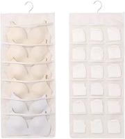 China Dual Sided Bra and Underwear Hanging Storage Organizer with 24 Mesh Pockets Space Saving Closet Shelf for sale