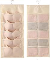 China LIREX 10 Pocket Bra Storage Organizer Foldable Hanging Closet Wardrobe Wall Mount 600D Oxford Fabric for sale