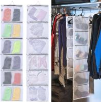China Hanging Closet Organizer with Pockets 2-Pack Sock Organizer Laundry Storage Bags for Washing and Drying for sale