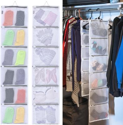 China Hanging Closet Organizer with Pockets 2-Pack Sock Organizer Laundry Storage Bags for Washing and Drying for sale