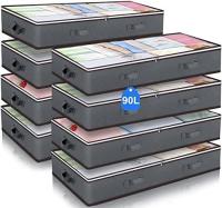 China Budding Joy 90L Under Bed Storage Containers Foldable Organizer Bins 39x20x7 Inch for sale