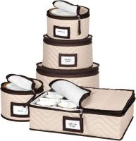 China China Storage Containers 5-Piece Set Moving Boxes for Dinnerware 12 Place Settings Sturdy Quilted for sale