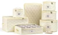 China 7 Piece Quilted China Storage Container Set with 48 Felt Inners 5mm Thick for sale